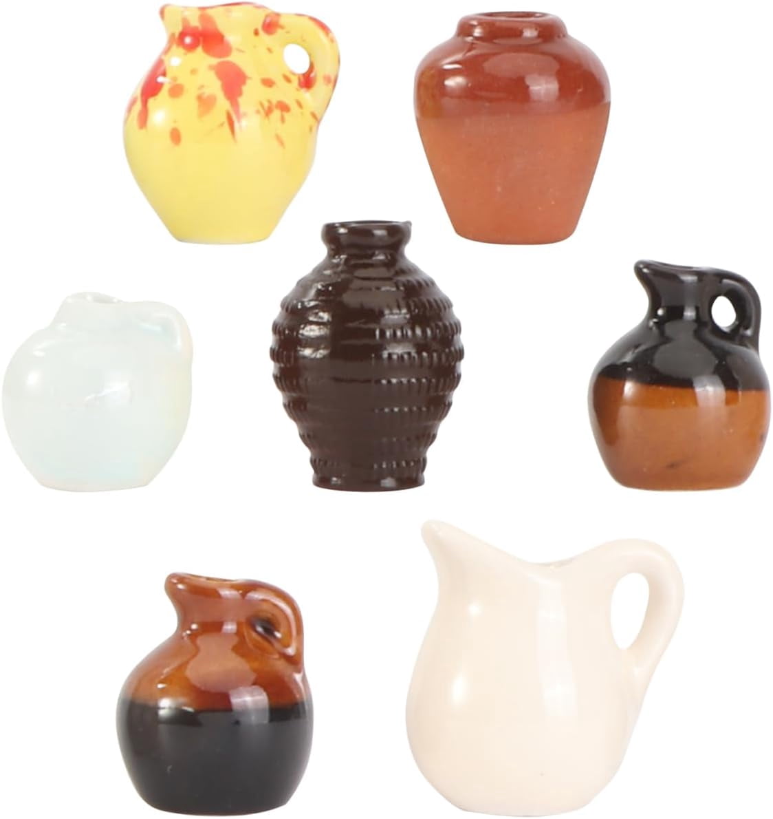7pcs Mini Pocket Vase Mini Flower Vase Ornament Model Accessories Vase ...