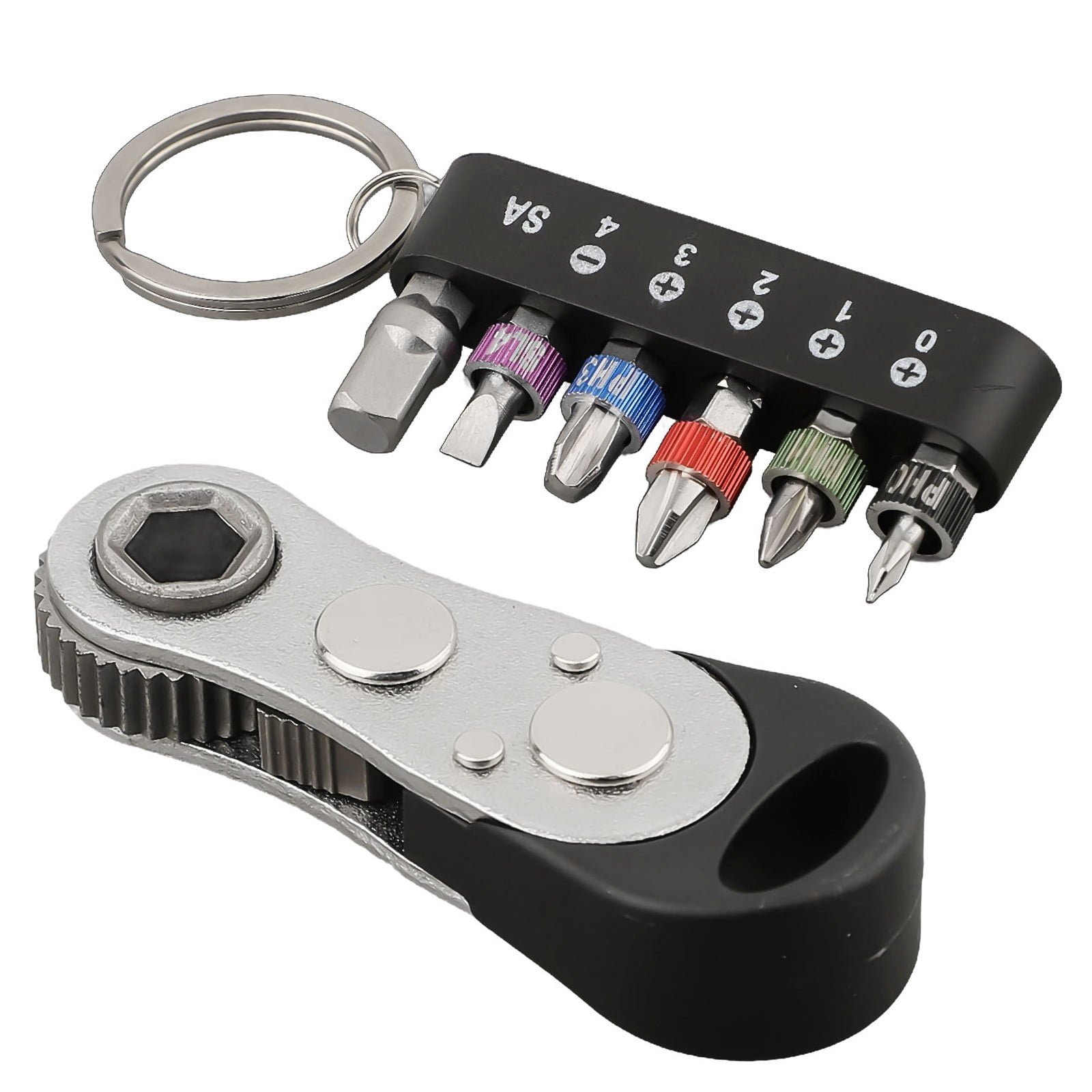 7pcs Mini Ratchet Screwdriver Set Small Flying Wrench Tool with Bits ...