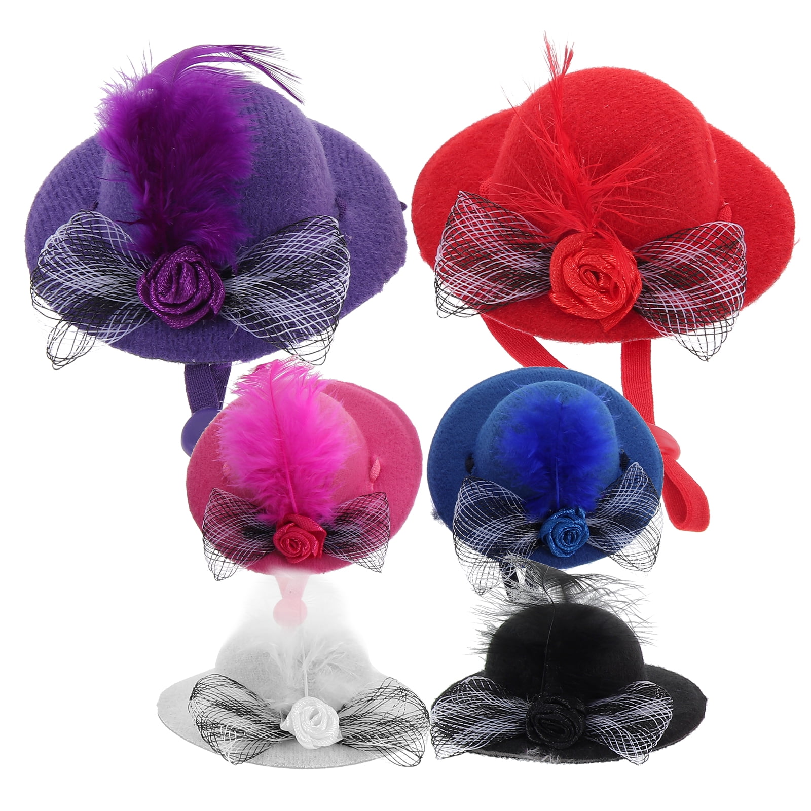 7pcs Mini Tea Party Hats Doll Dress Up Hats Fancy Fascinators for ...
