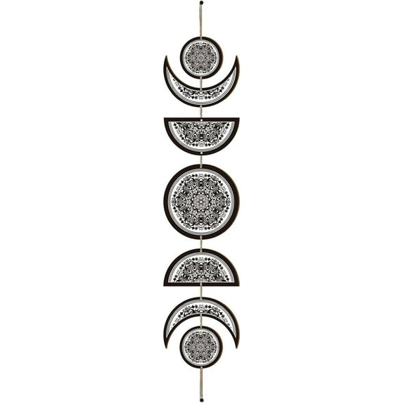7pcs Moon Phase Wall Hanging Boho Decor Wooden Wall Art Witchy Decor ...