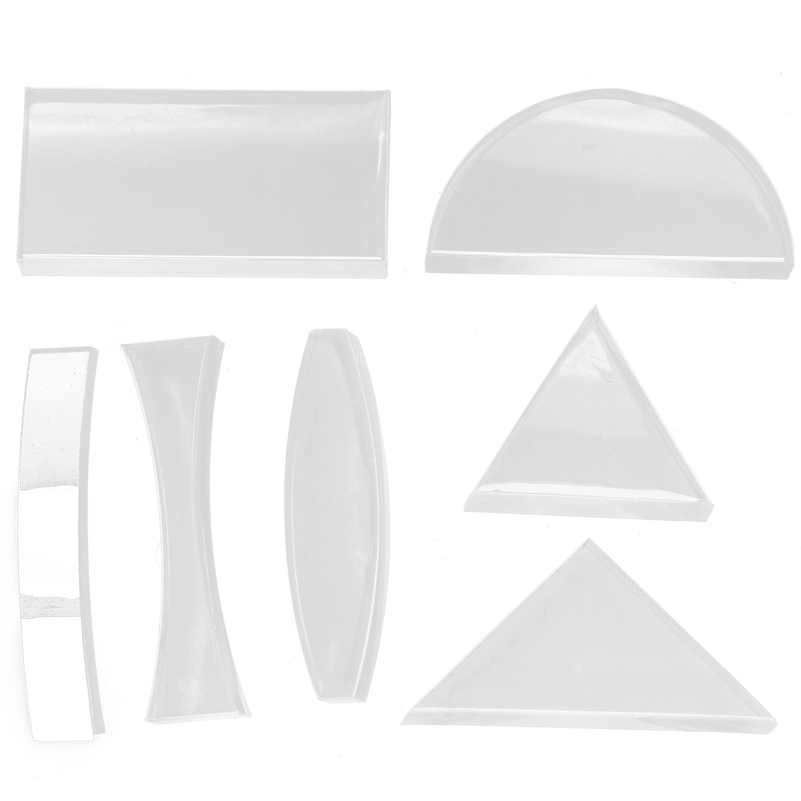7pcs Physics Optical Lens Glass Concave Convex Lens Science Experiment ...