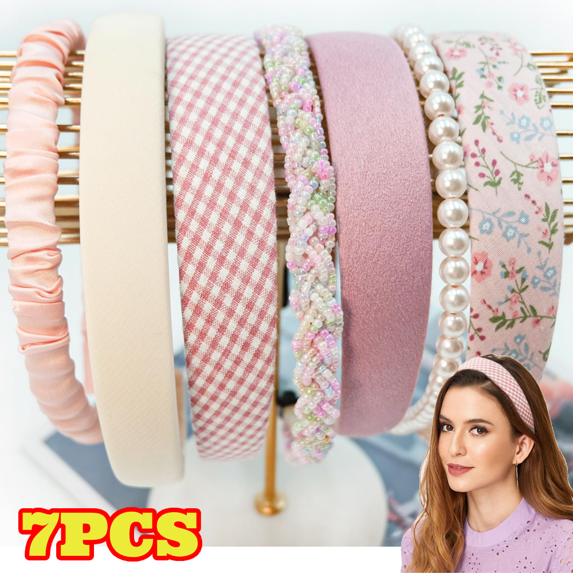 7pcs Pink Headbands for Women Girls, Head Bands Trendy Non Slip ...