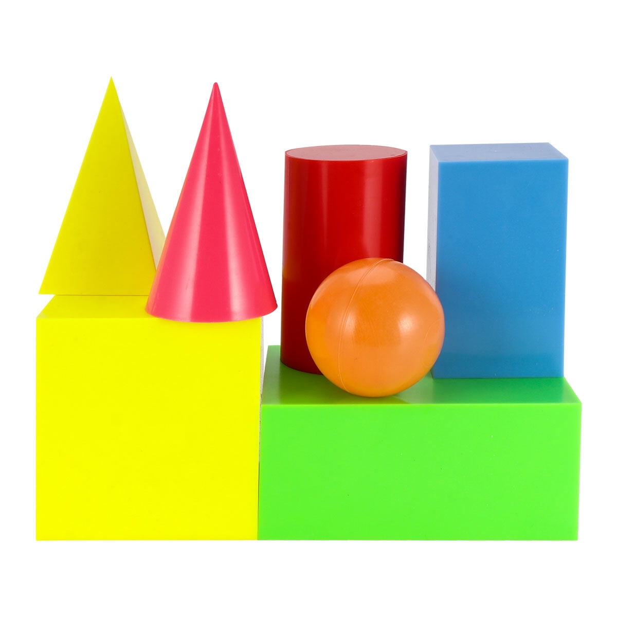 7pcs Plastic Building Block Toys Geometry Cube Cylinder Shape Block for ...