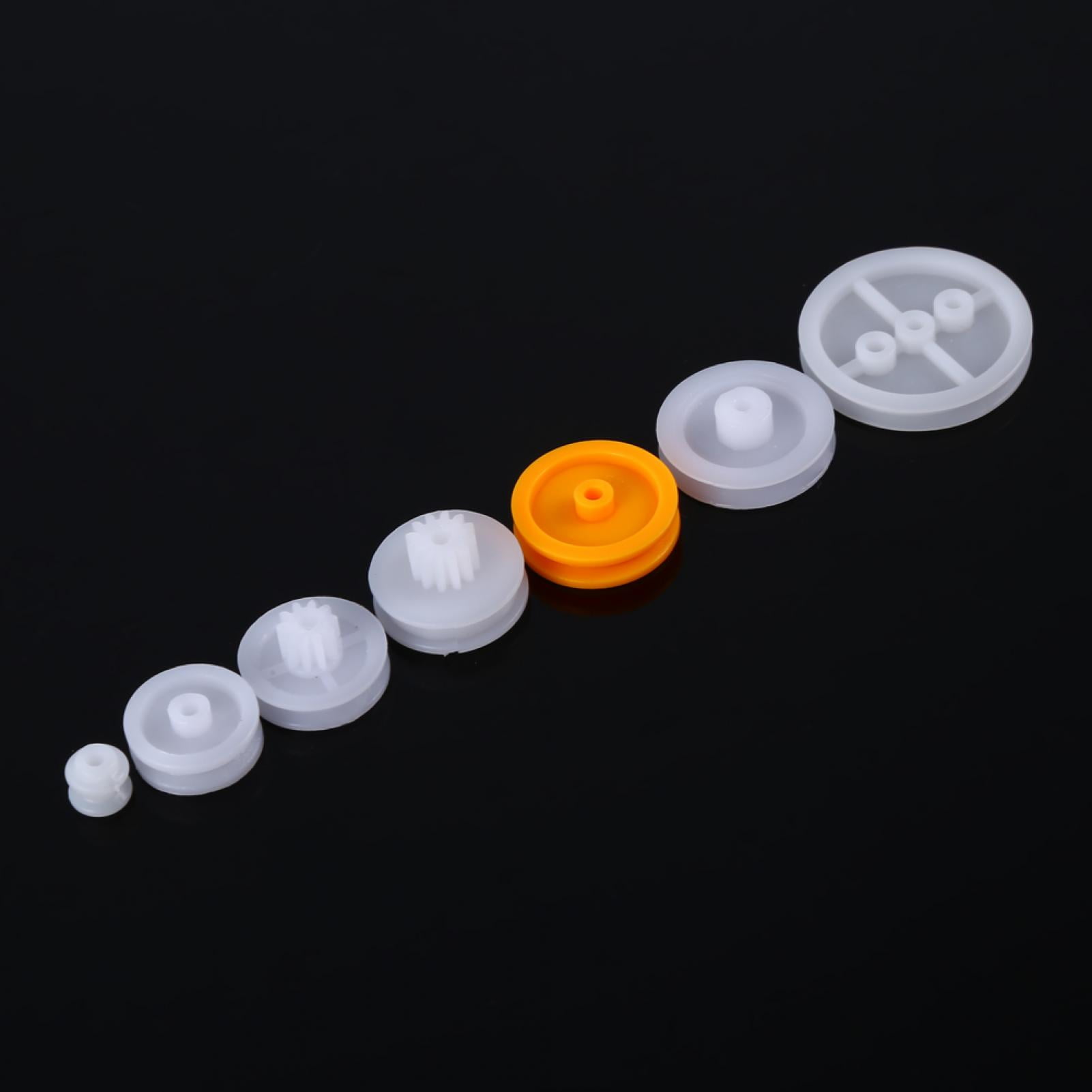 7pcs Plastic Pulley Kits Set for Belt Assembly Toy Cars Robots DIY ...