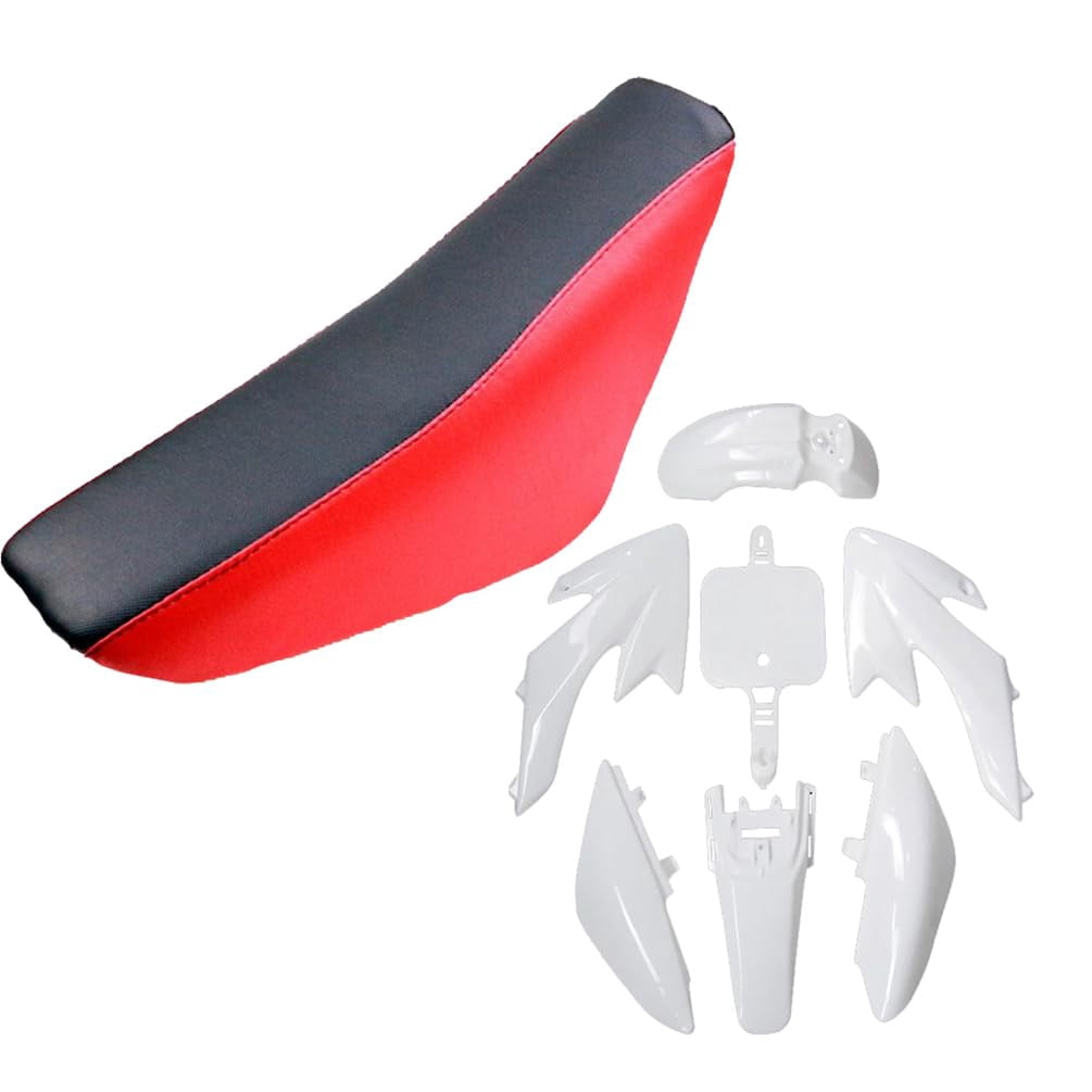 7pcs Plastics Fender Fairings Kit with Red Tall Seat for CRF50 XR50 ...
