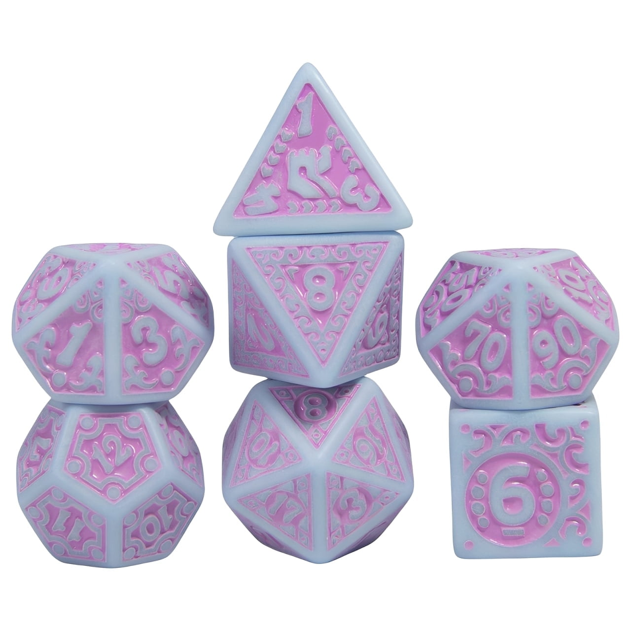 7pcs Polyhedral DND Dice, for RPG,Role Playing Table Board Game, Pink ...