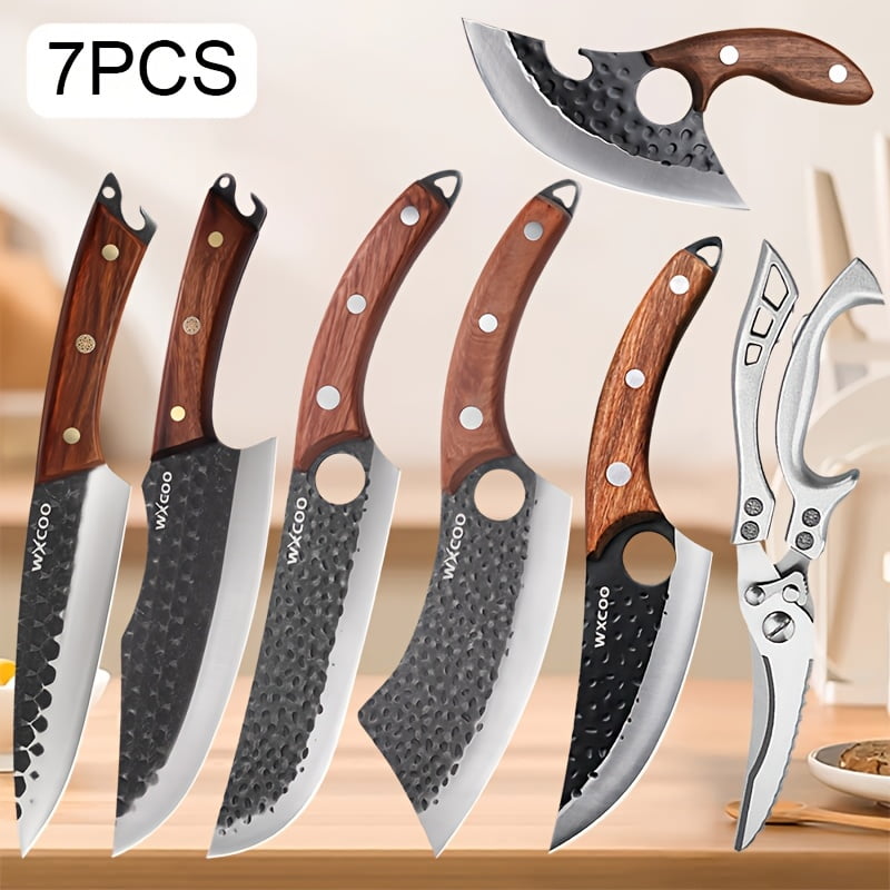 7pcs Professional Kitchen Chef Knife Set | Handmade Forged 301 ...