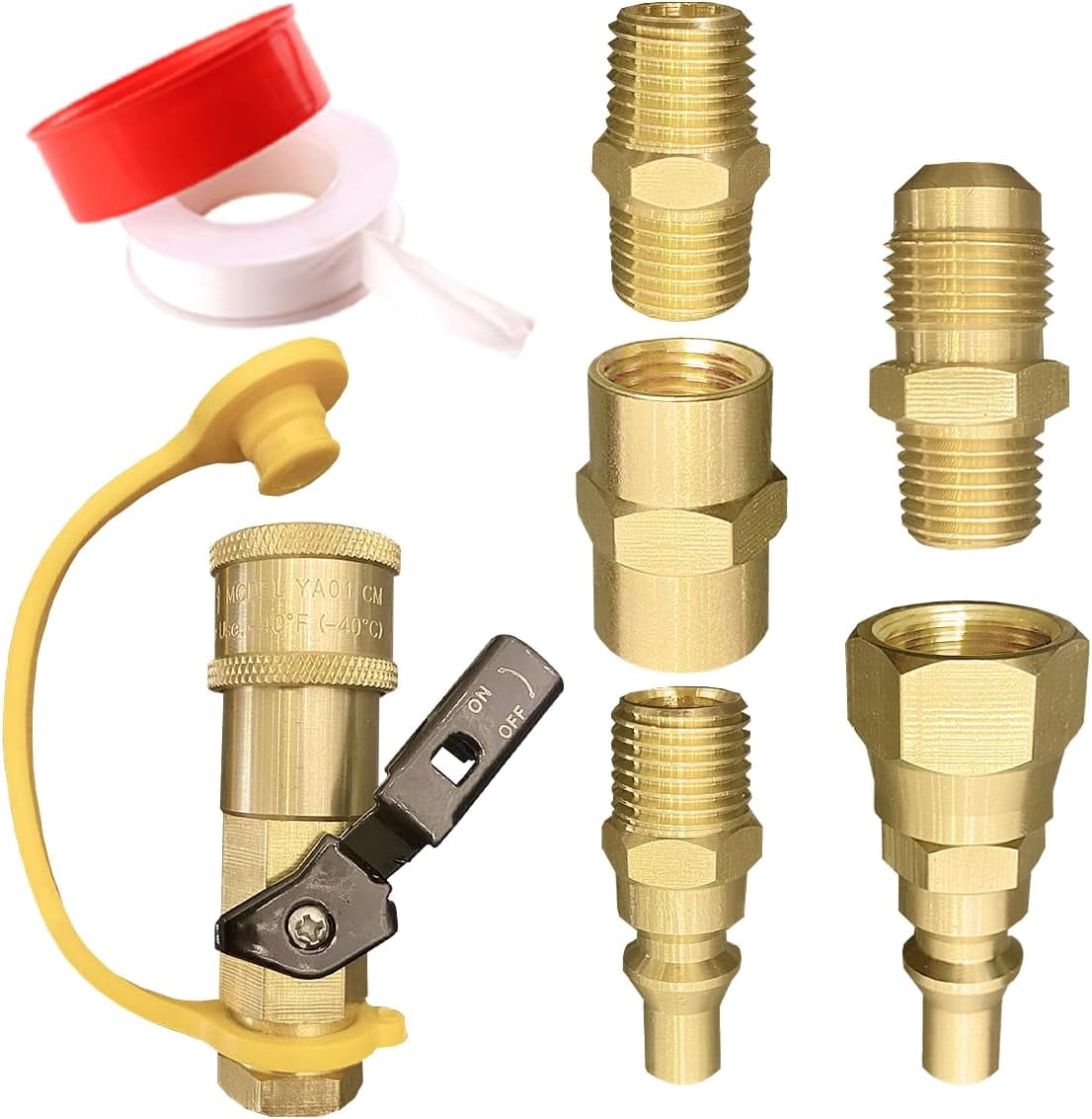 7pcs Propane Quick Connect Fittings Adapter for Propane GANGZI Propane ...