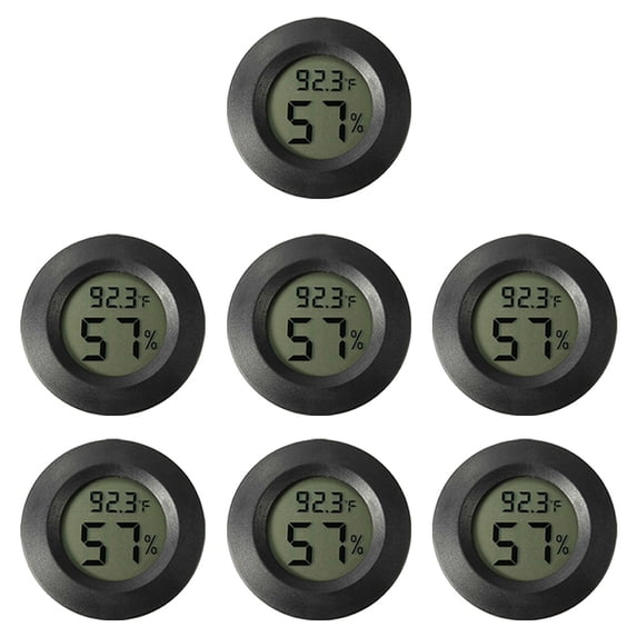 7pcs Round Digital Humidity Gauge Monitor Reptile Terrarium Greenhouse ...