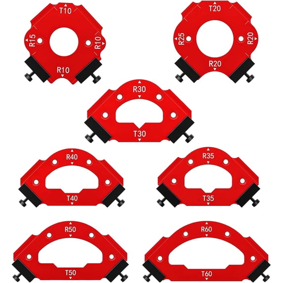 7pcs Router Corner Radius Template Router Radius Jig, Aluminum Alloy 3 ...