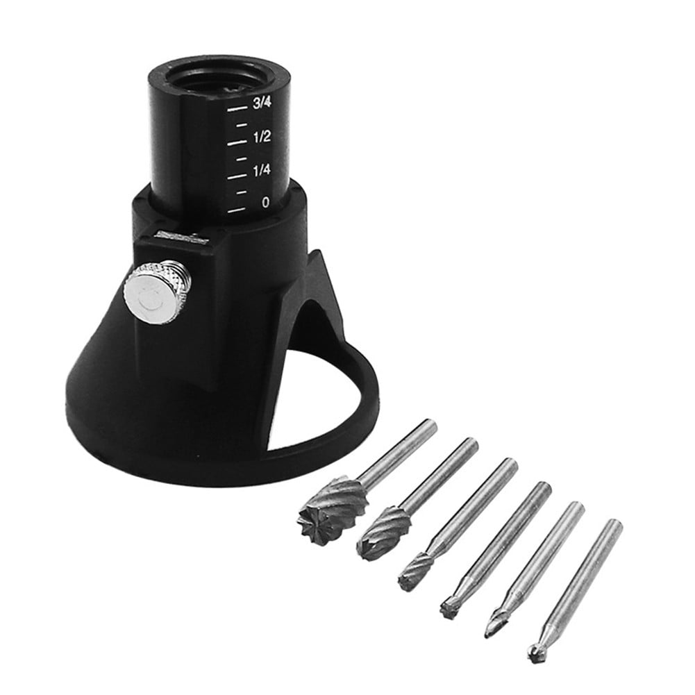 7pcs/Set Rotary Router Milling Cutter Guide Attachment Wood Carving ...