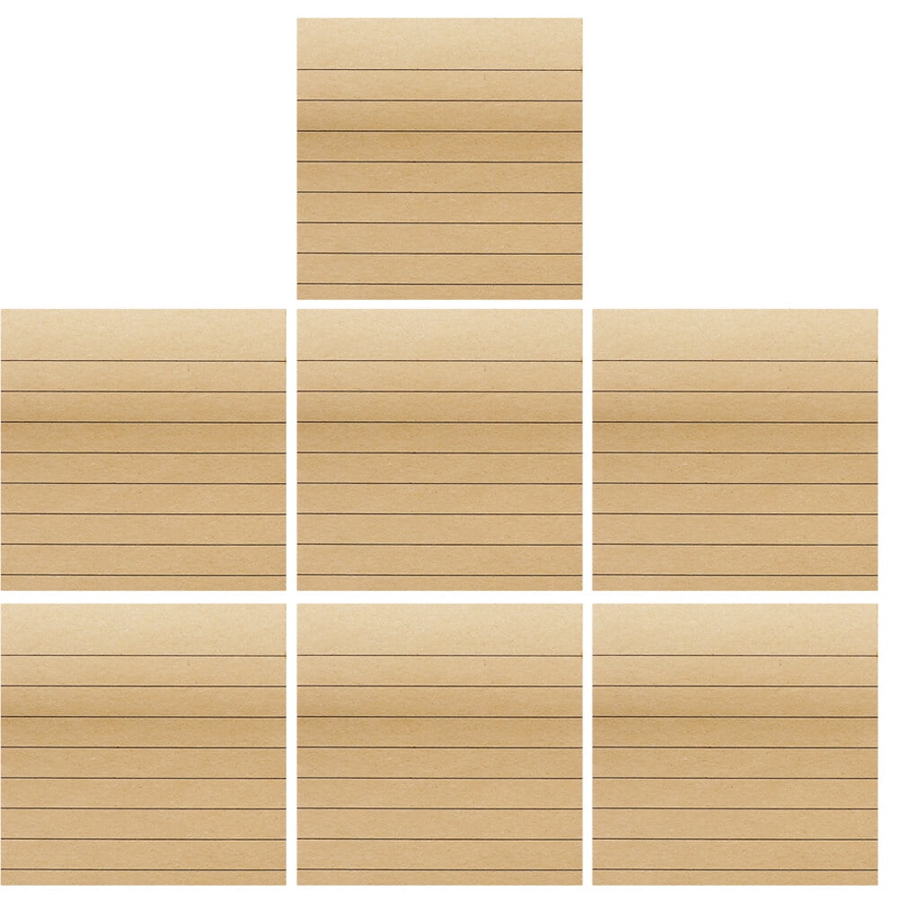 7pcs Simple Kraft Paper Horizontal Line Paper Note Creative Square ...