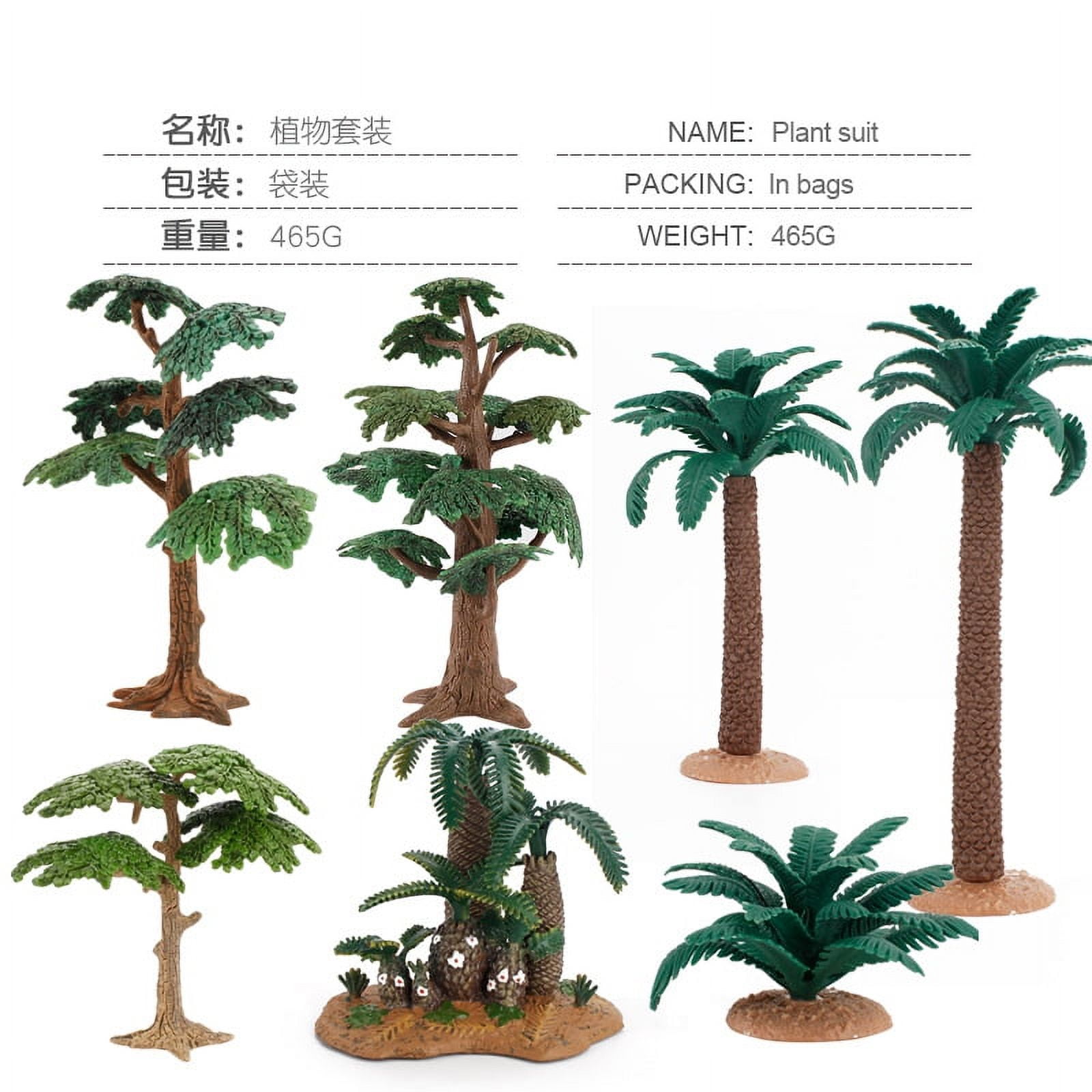 7pcs Simulation Tree Models Plastic Model Trees Scenery Model ...