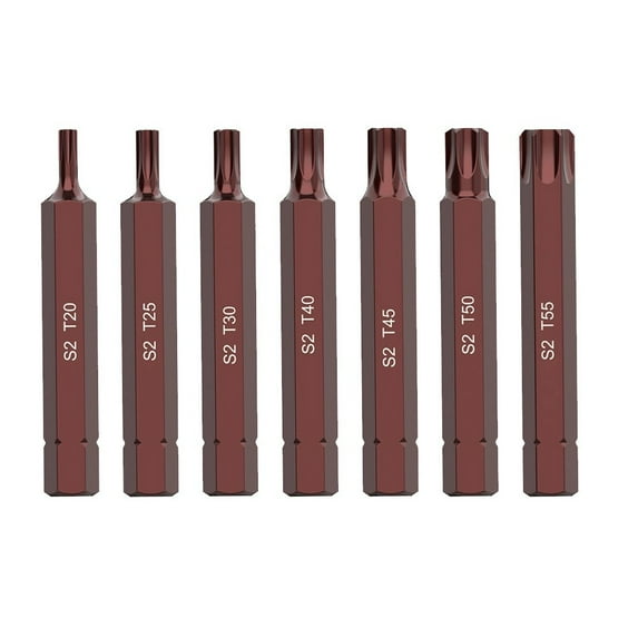 7pcs T20-T25 Star Screwdriver Bit 10mm Hex Shank For Screwdriver Head ...