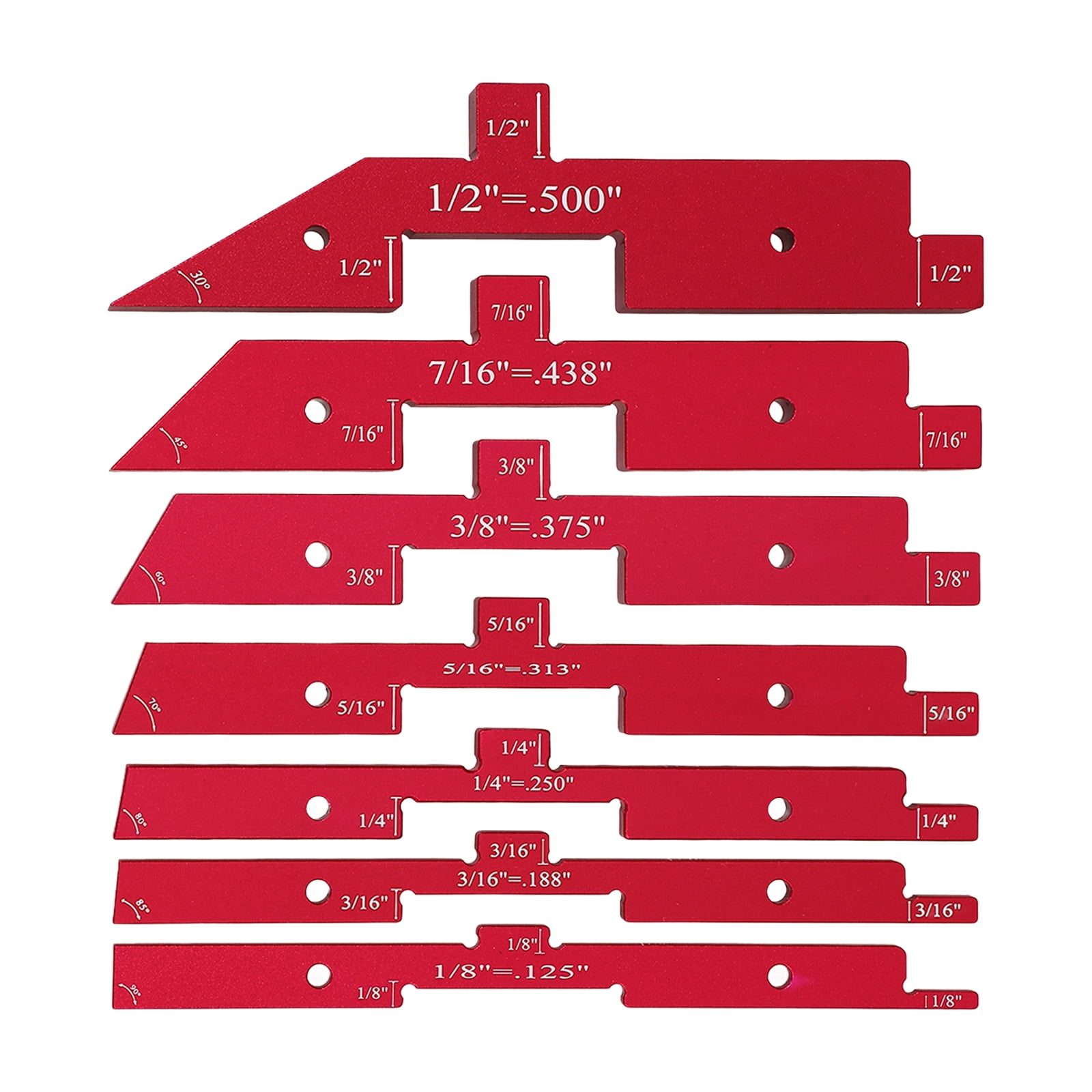 7pcs Woodworking Setup Blocks Adjustable Height Gauge Set Angle Measure ...