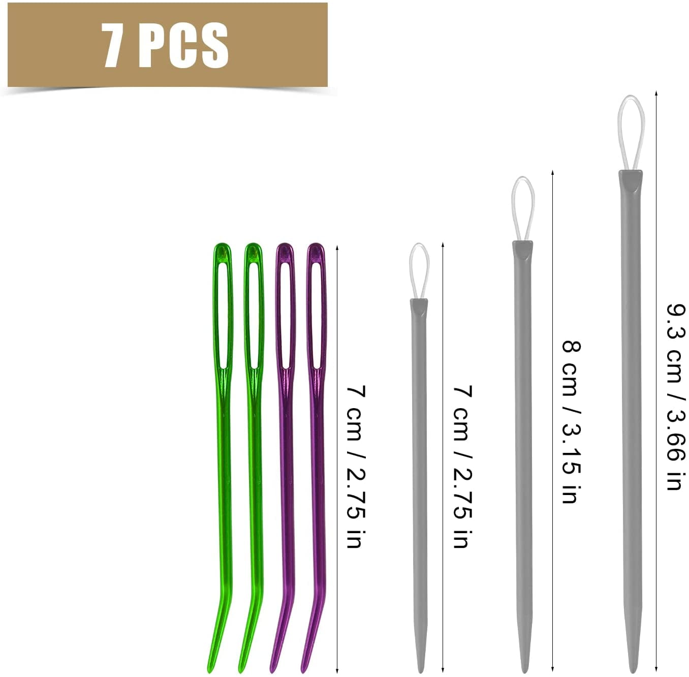7pcs Large-Eye Blunt Needles, Stainless Steel Yarn Darning Needle ...