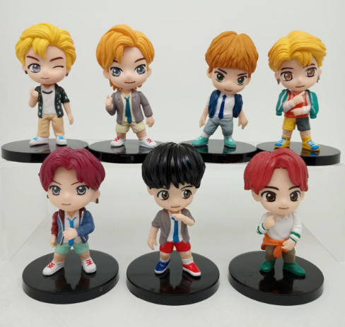 7pcs/set Bangtan Boys Groups Rm Jin Suga Jhope Jimin V Jungkook Doll ...
