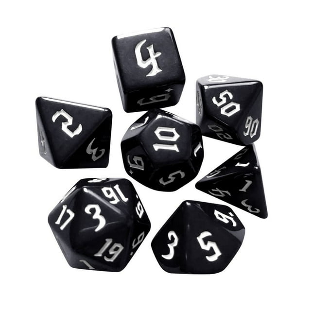 7pcs/set D12 D20 For TRPG DND 7-Die Table Game Game Dice Polyhedral Dice DND Dice WHITE ...