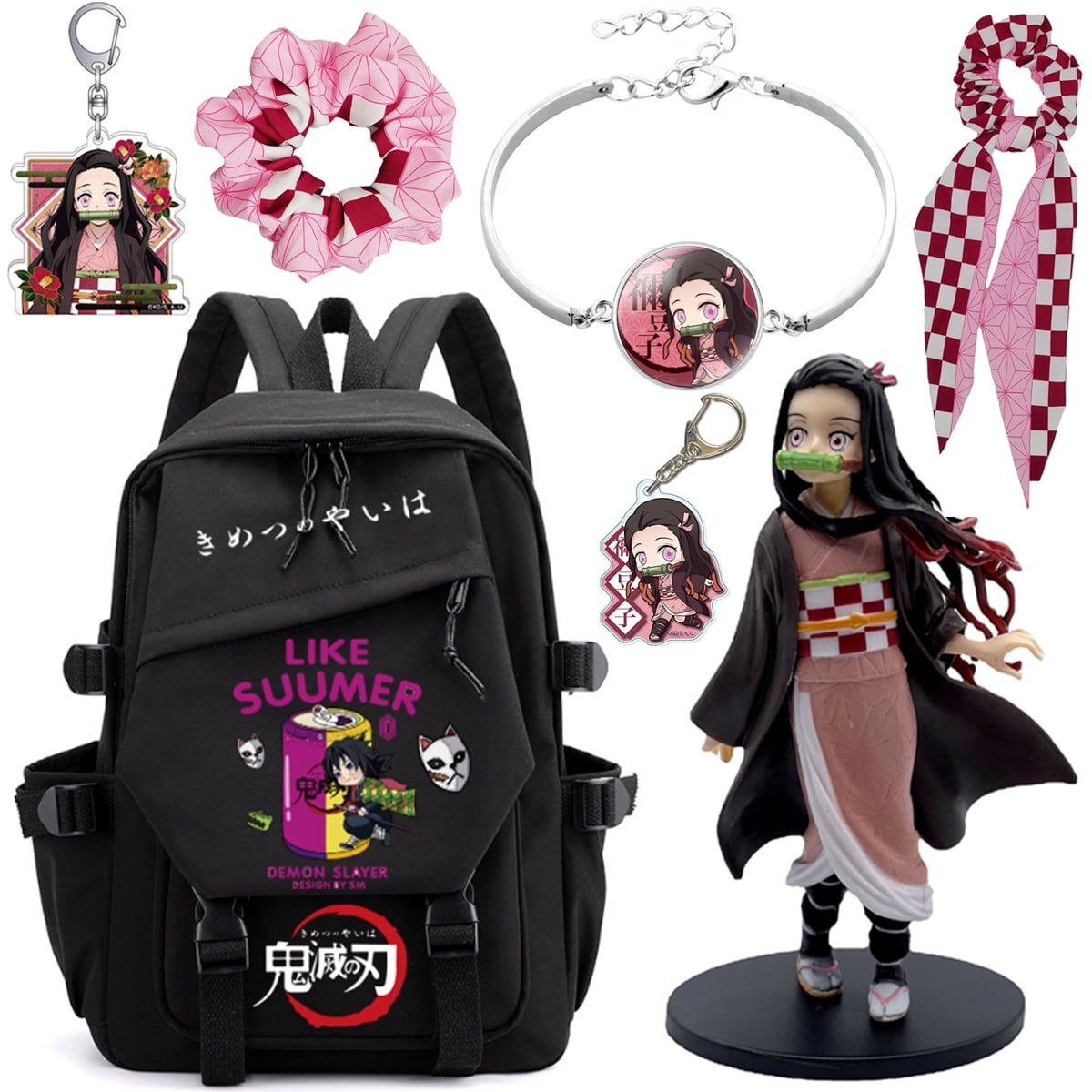 7pcs/set Demon Slayer Nezuko Book Bags School Backpacks - Walmart.com