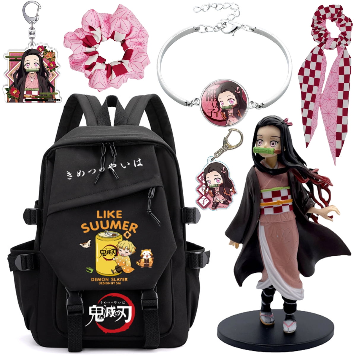 7pcs/set Demon Slayer Nezuko Book Bags School Backpacks - Walmart.com