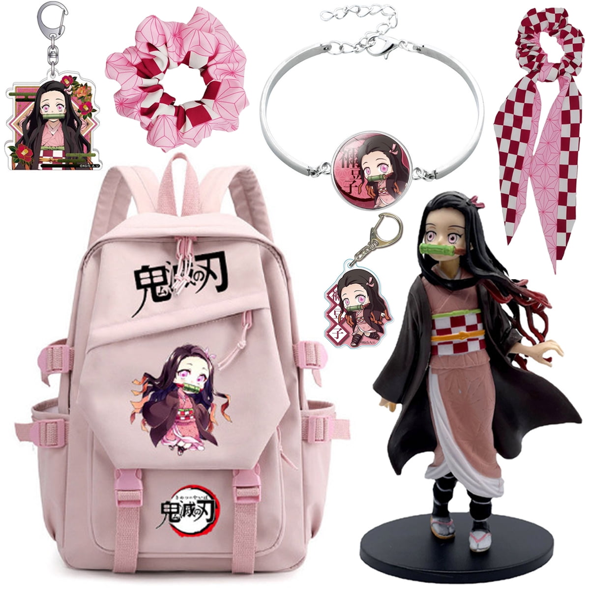7pcs/set Demon Slayer Nezuko Book Bags School Backpacks - Walmart.com