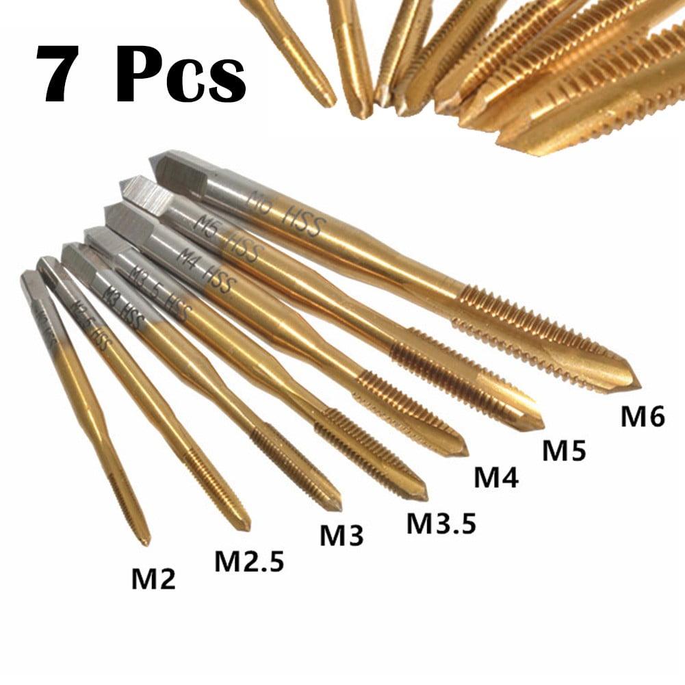 7pcs set M2-M6 Machine Screw Thread Taps Tapping Tools Metric Plug Tap Drill - Walmart.com