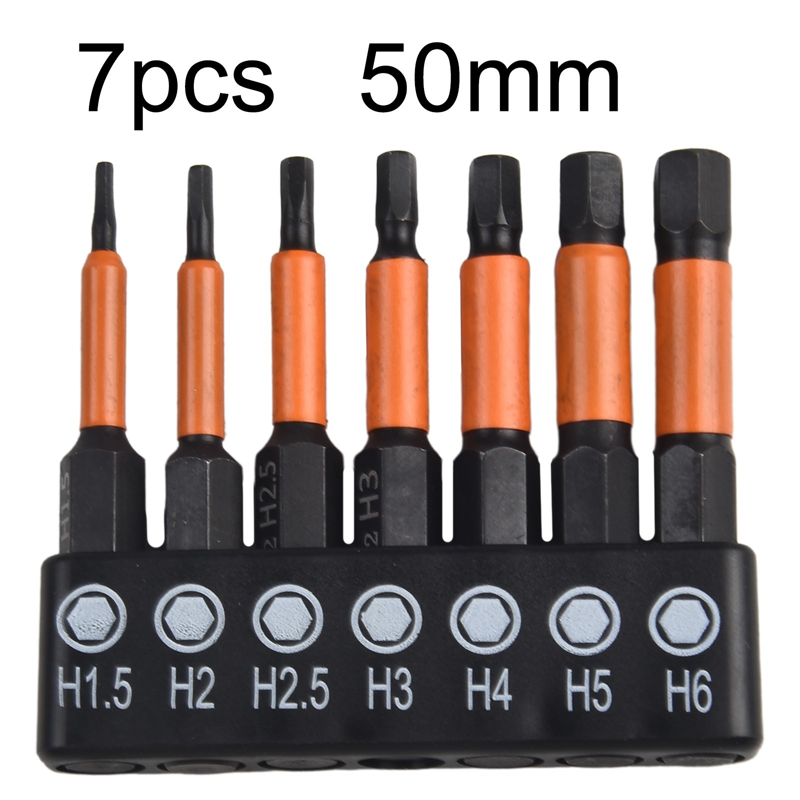 7pcs/set Magnetic Hex Head Wrench Drill Bit Set 1/4 Shank Screwdriver Bits Set H1.5,H2,H2.5,H3 ...