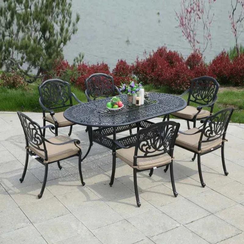 7pcs sets Outdoor aluminum dining sets all weather Garden Yard ...