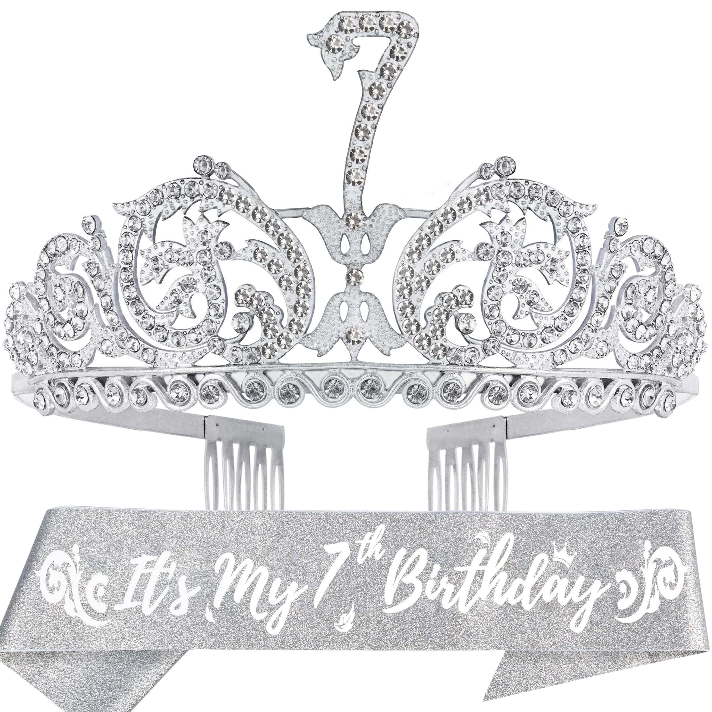 7th Birthday, 7th Birthday Decorations for Girls, 7th Birthday Tiara ...