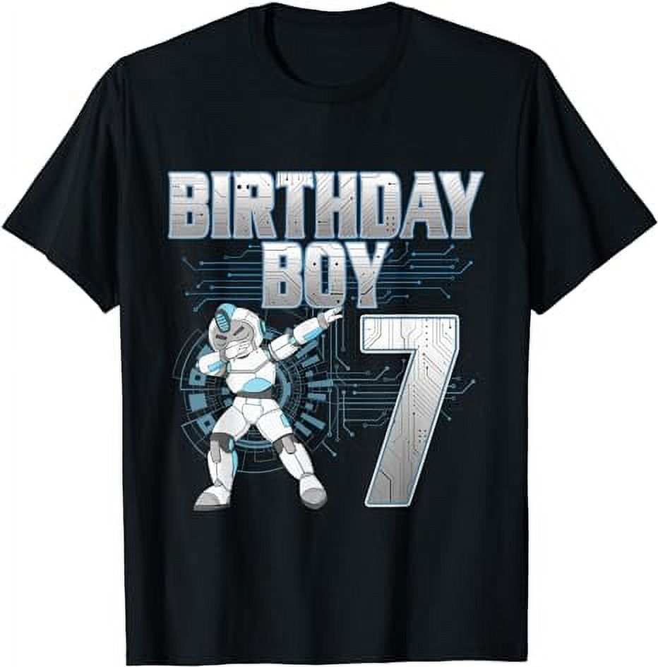 7th Birthday Boy Dabbing Robot 7 Years Old Bday T-Shirt - Walmart.com