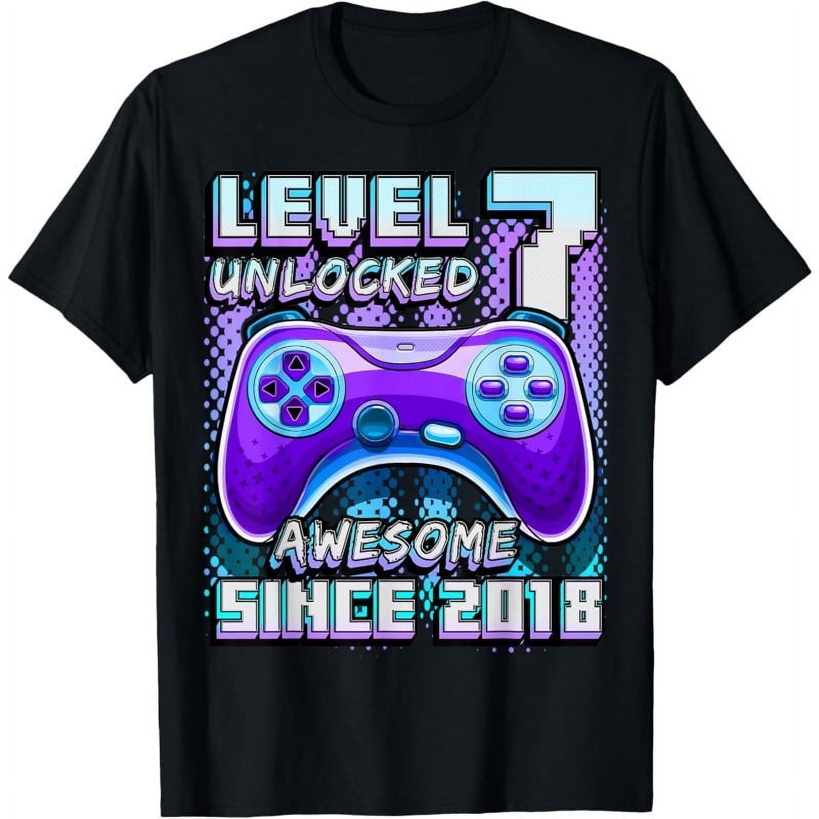 7th Birthday Boy Level 7 Gamer 7 Year Video Game Party T-Shirt ...