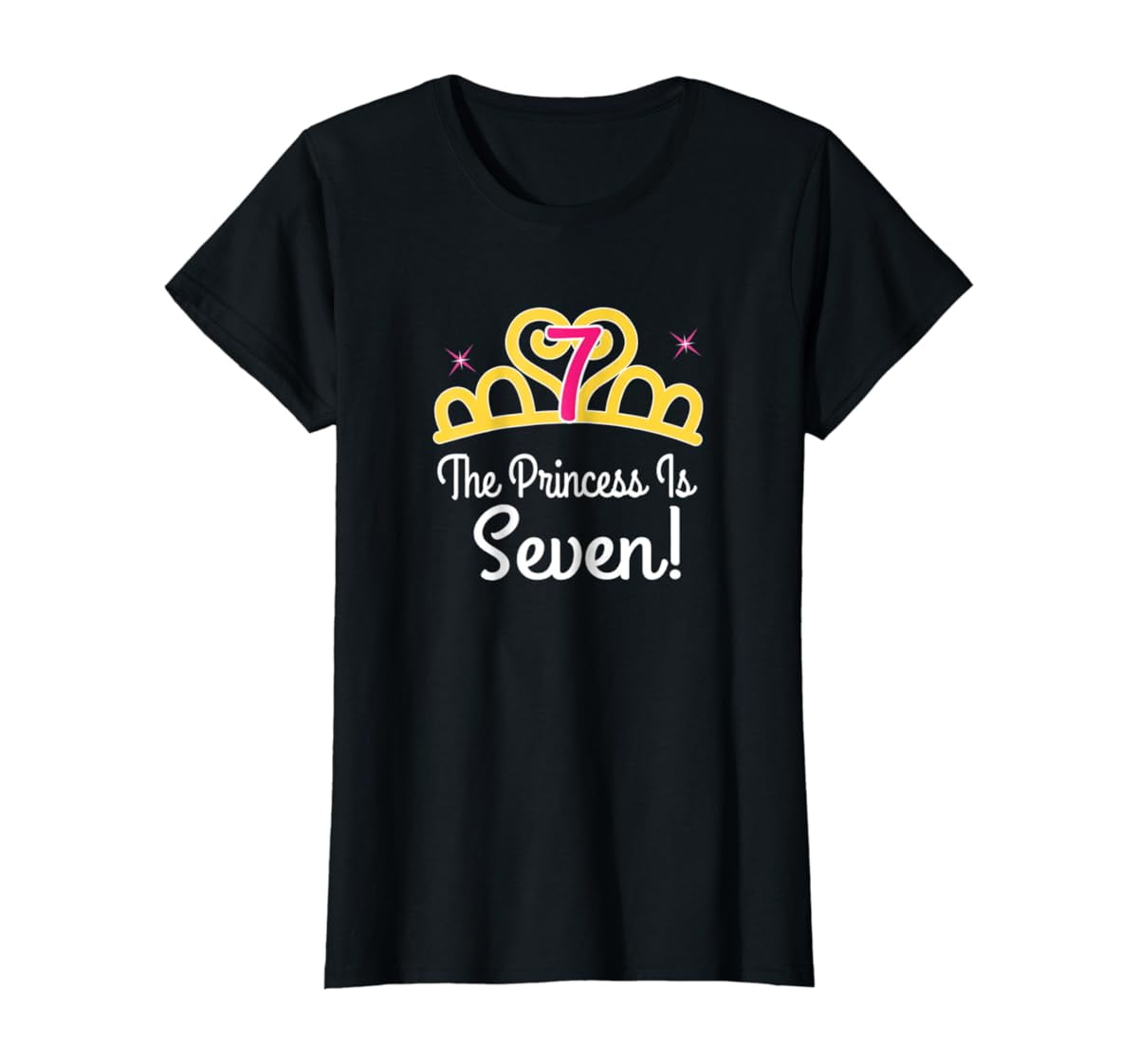 7th Birthday Shirt Girls Princess 7 Year Old Party Tee Vintage Tee ...