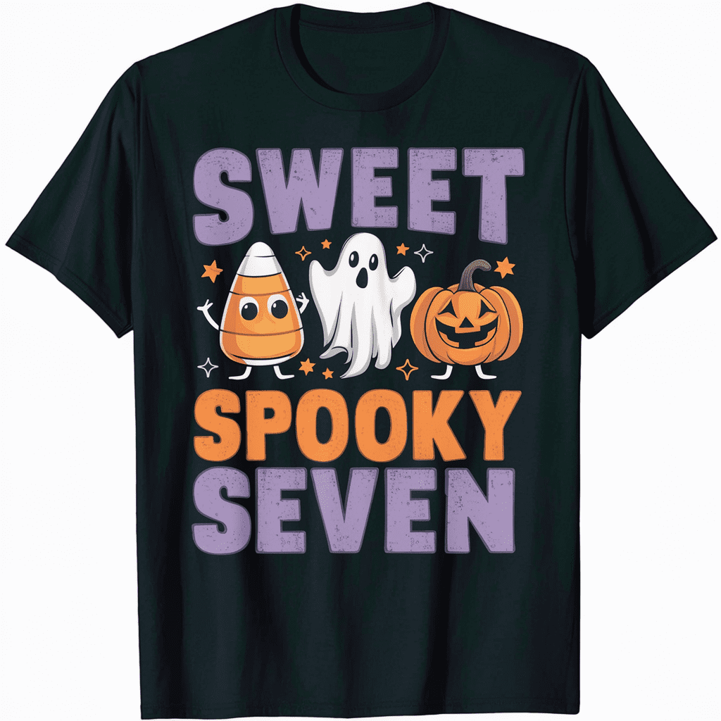 7th Birthday Sweet Spooky and Seven Party Fun T-Shirt - Walmart.com