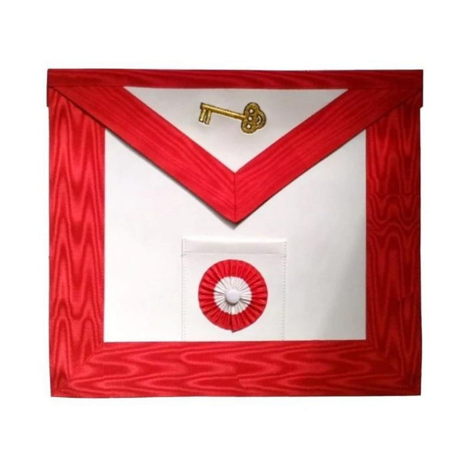 7th Degree Scottish Rite Apron - White & Red Moire with Gold Embroidery ...