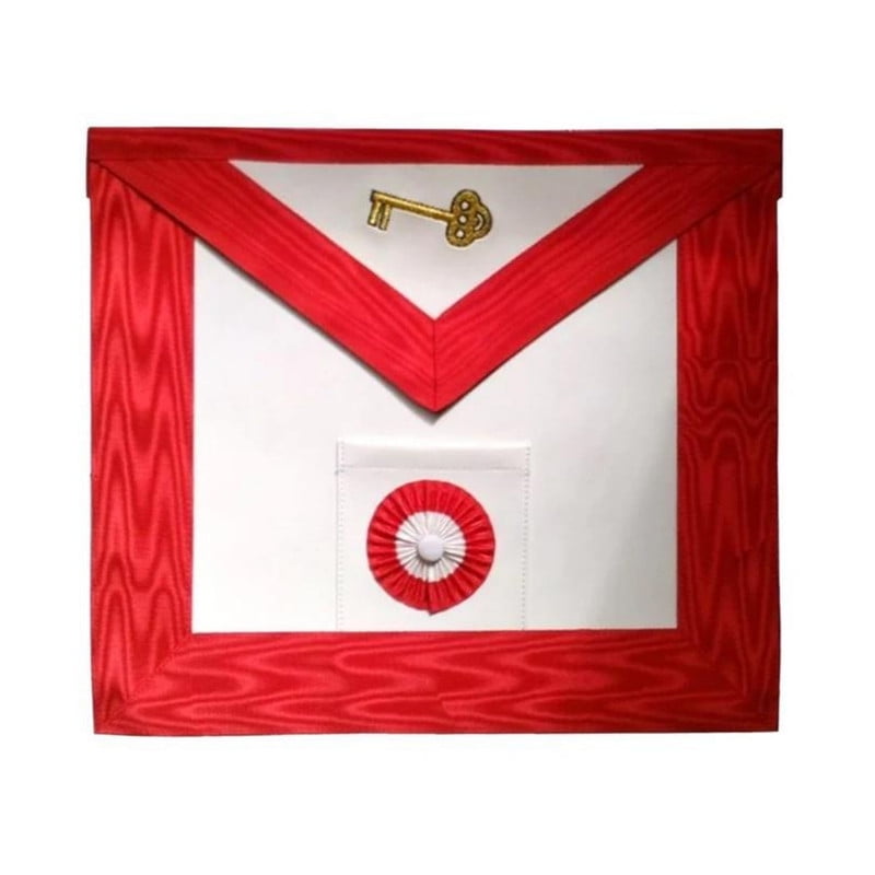 7th Degree Scottish Rite Apron - White & Red Moire with Gold Embroidery ...