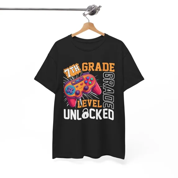 7th Grade Level Unlocked Video Game Controller Unisex T-Shirt, S-5XL ...