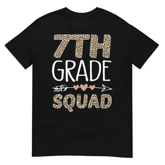 7th Grade Squad Leopard Teacher Student Back to School T Shirt,for ...