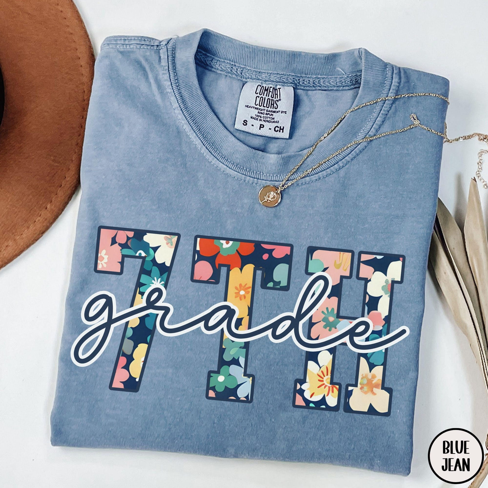 7th Grade Teacher Shirt Floral Seventh Grade Teacher TShirt Back to ...