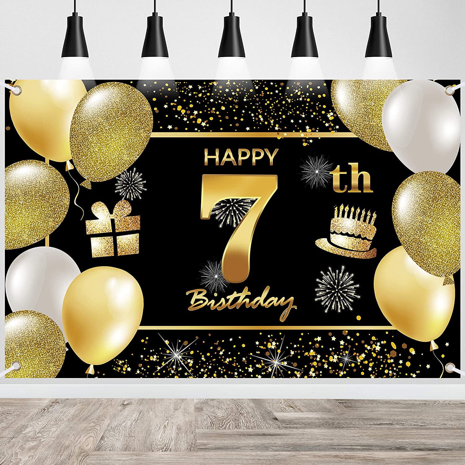 7th Happy Birthday Banner Birthday Decorations for Men Birthday Party ...