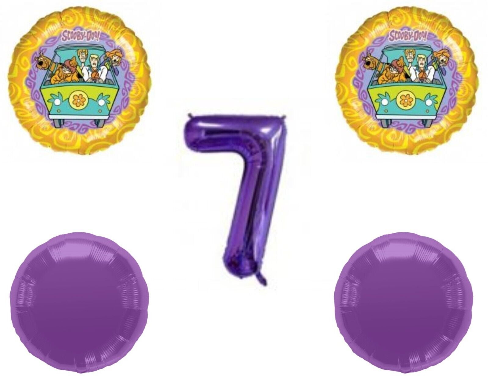 7th Seventh Scooby Birthday Balloons Decoration Supplies Party ...