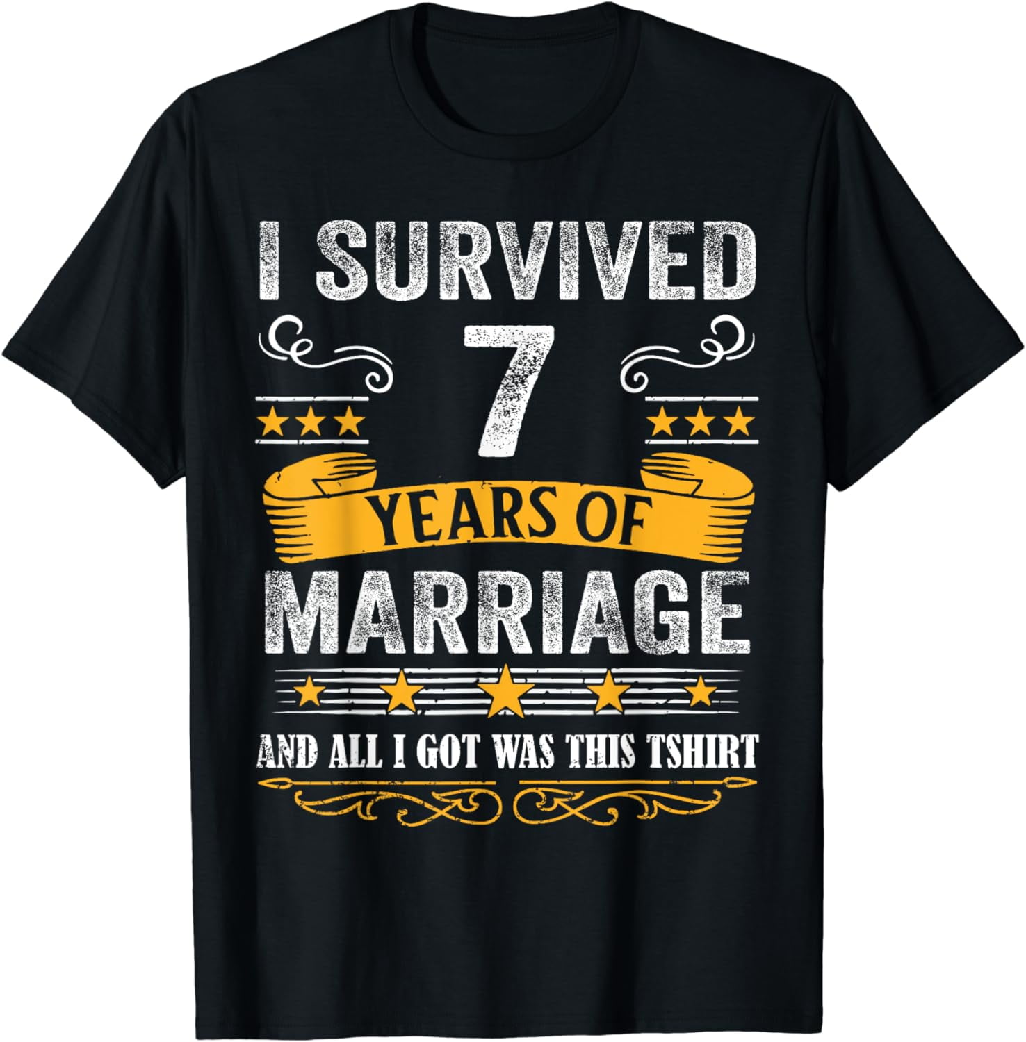 7th Wedding Anniversary shirt Couples Husband Wife 7 Years T-Shirt ...