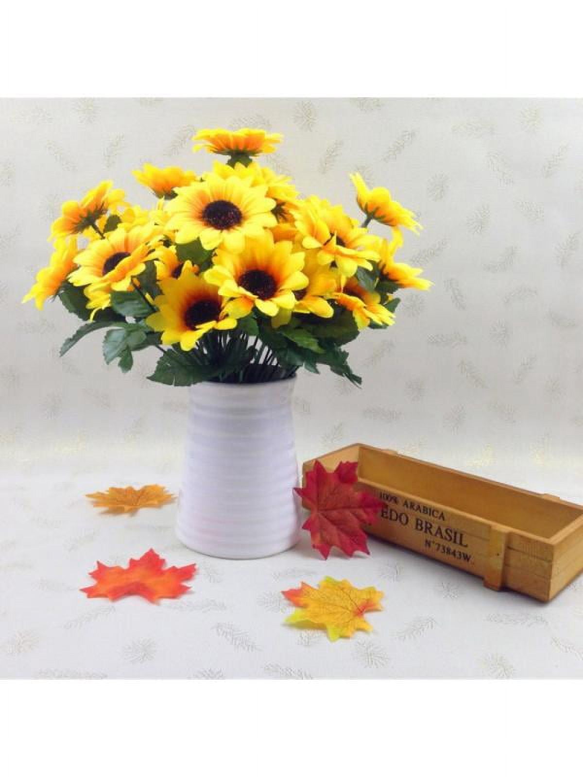 7x Artificial Sunflower Fake Silk Flower Floral Single Stem Bouquet ...