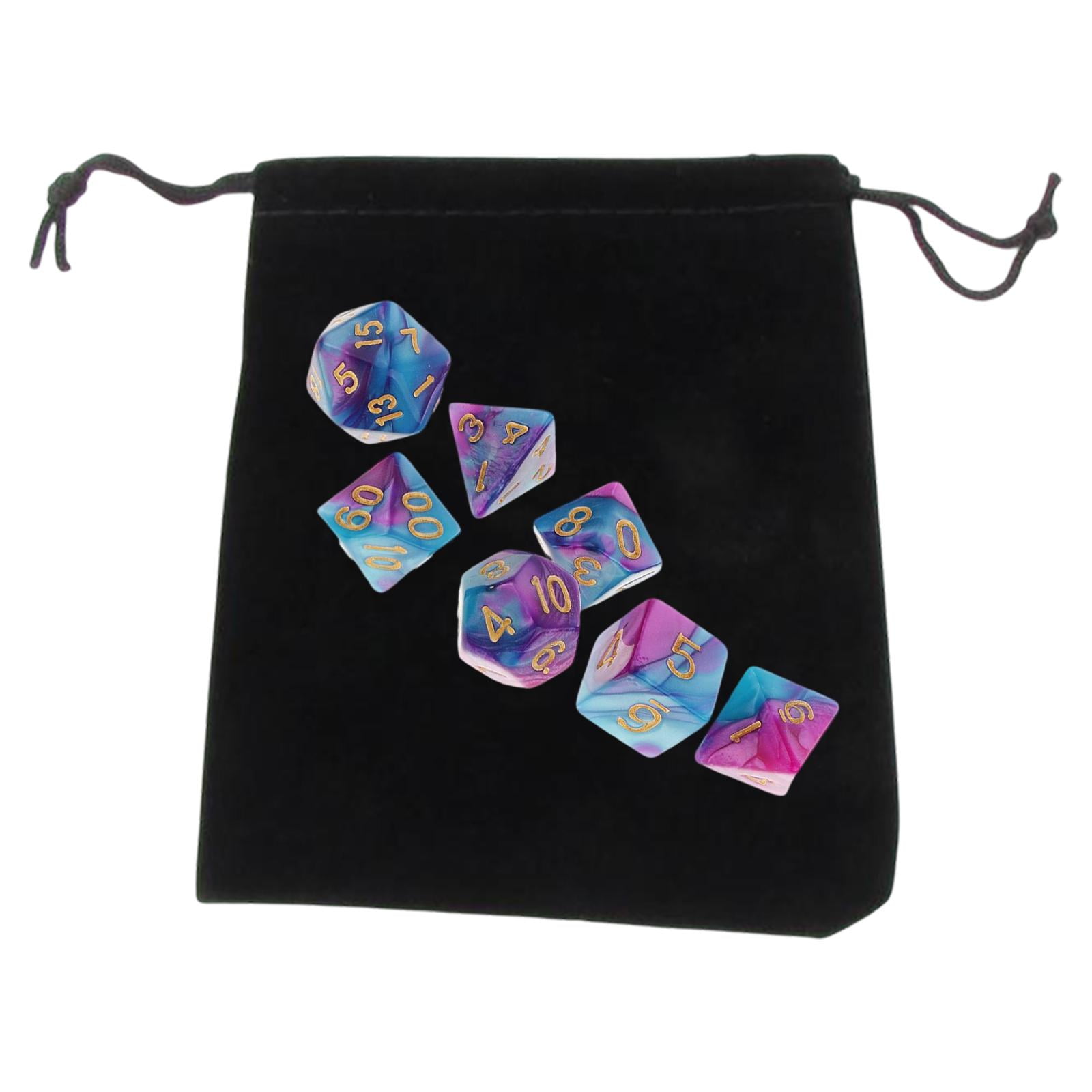 7x Dices Set Novelty Toys, D8 D10 D12 D20, Bicolor Math Teaching ...