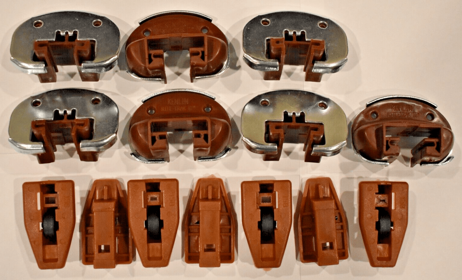 7x Kenlin Rite Trak II Drawer Guide Glide Stop Roller Metal & Screws ...