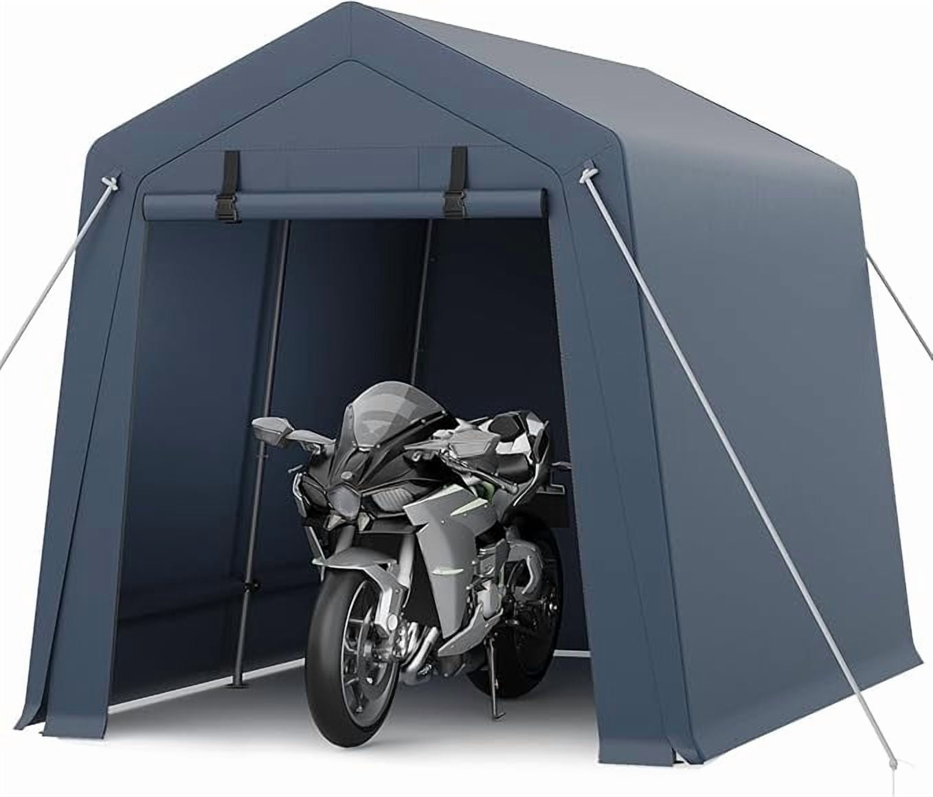 7x10 FT Portable Outdoor Storage Shed with Roll-Up Zipper Door & Vent ...