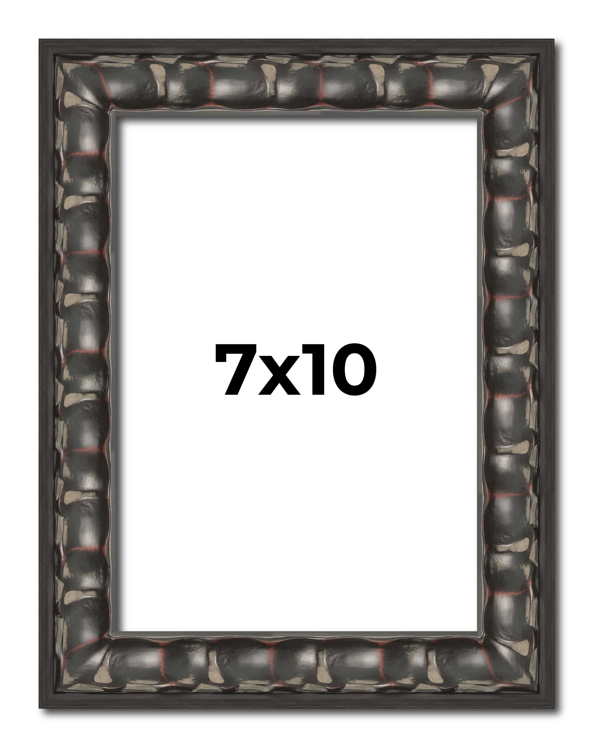 7x10 Frame Black-Brown Medieval Solid Wood Picture Frame | 1.5 Inch ...