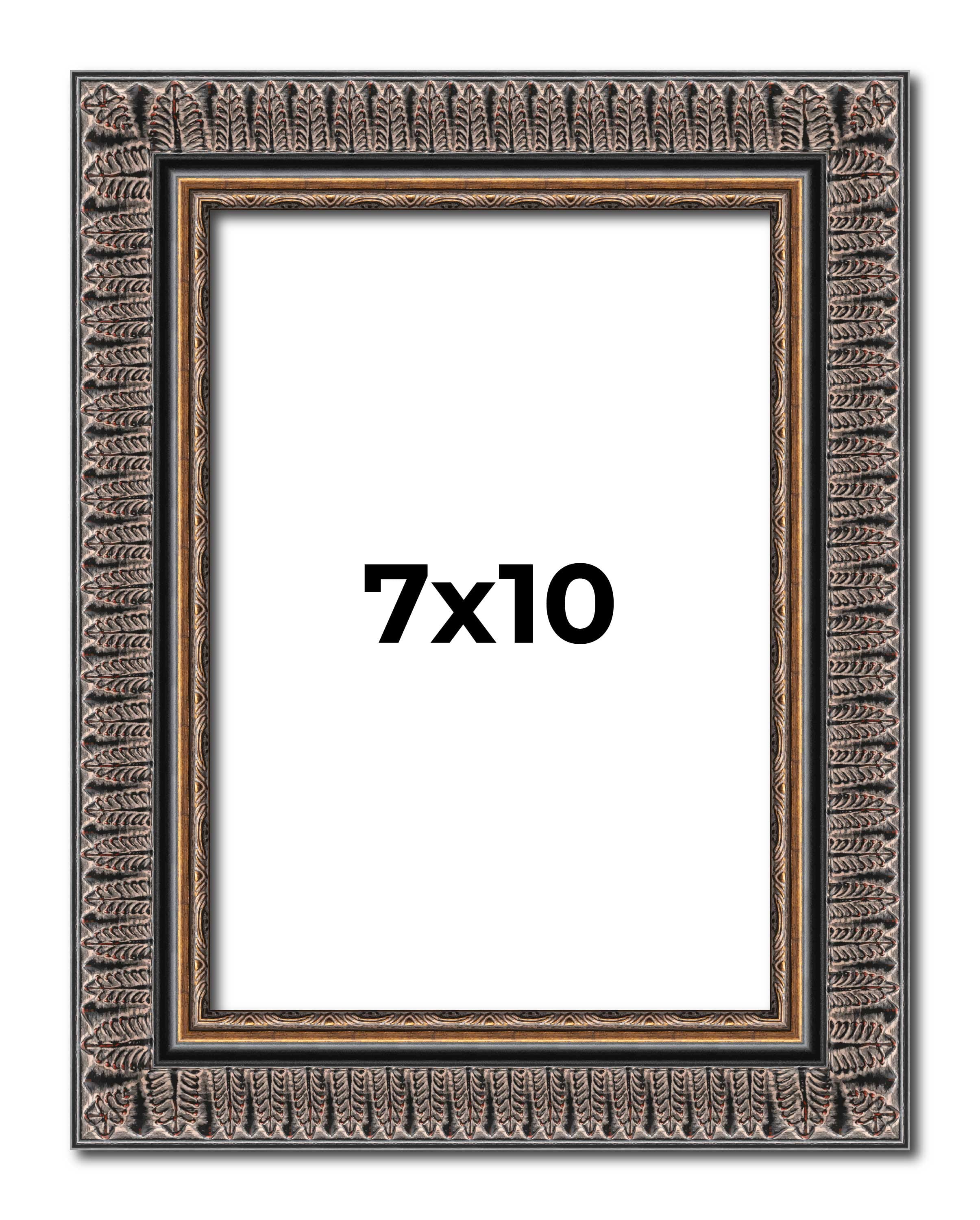7x10 Frame Black Feather Payton Ornate Solid Wood Picture Frame Width 1 ...