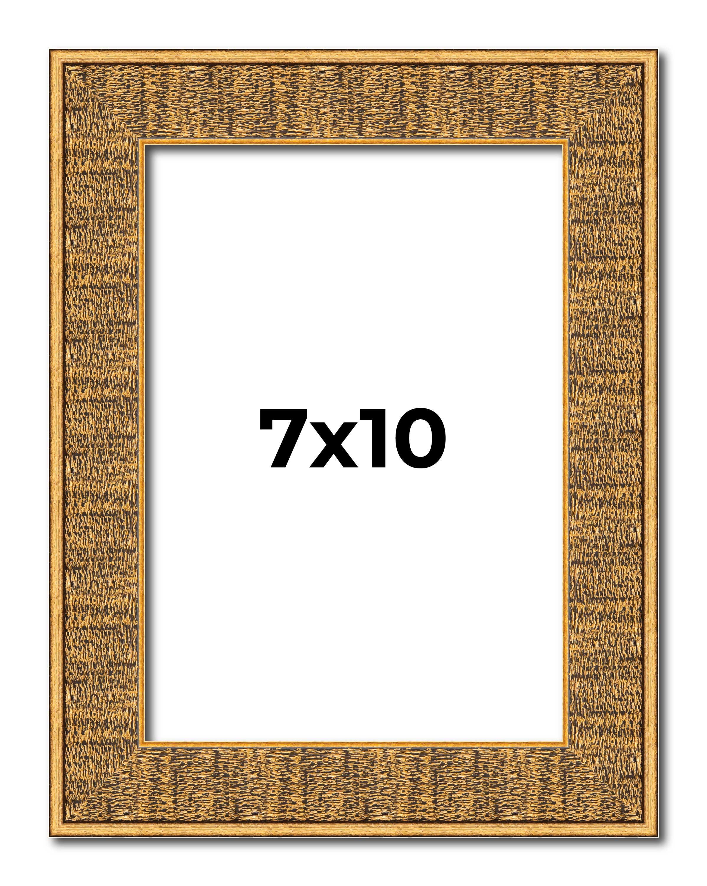 7x10 Frame Black and Gold Distressed Solid Wood Sonoma Picture Frame ...