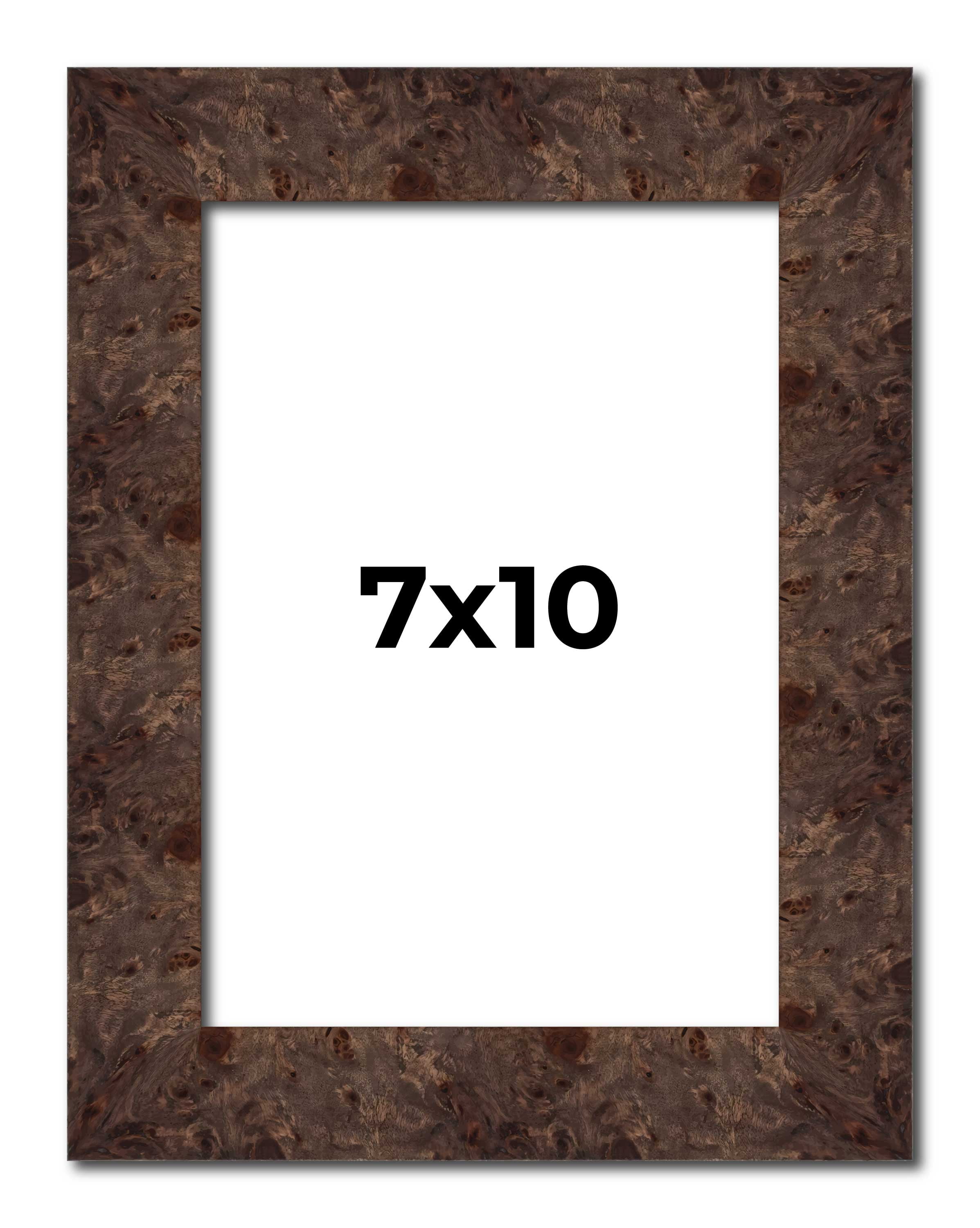 7x10 Frame Brown Burl Real Wood Picture Frame Width 1.625 Inches ...
