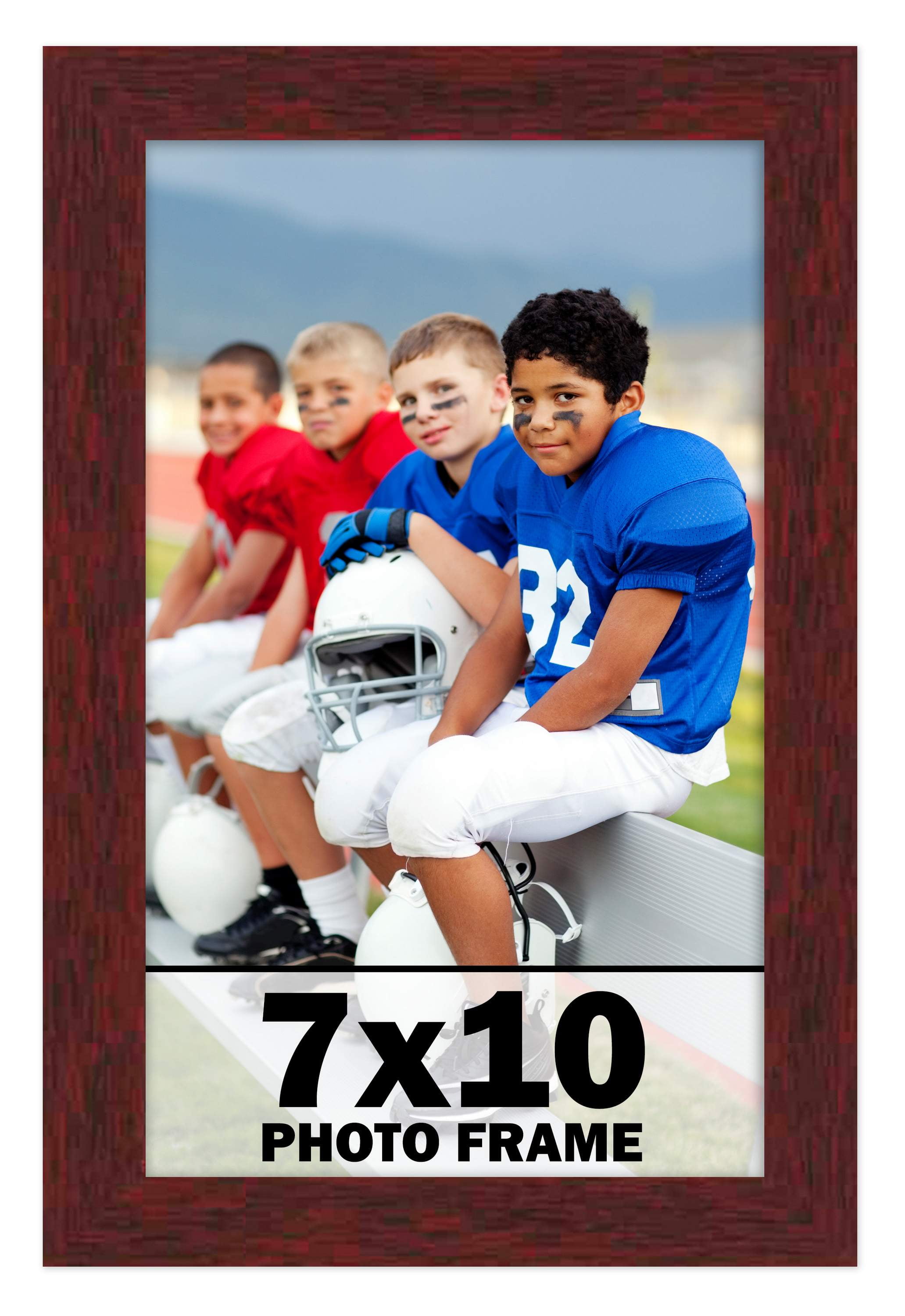 7x10 Frame Brown Mahogany Solid Wood Picture Frame Includes UV Acrylic ...
